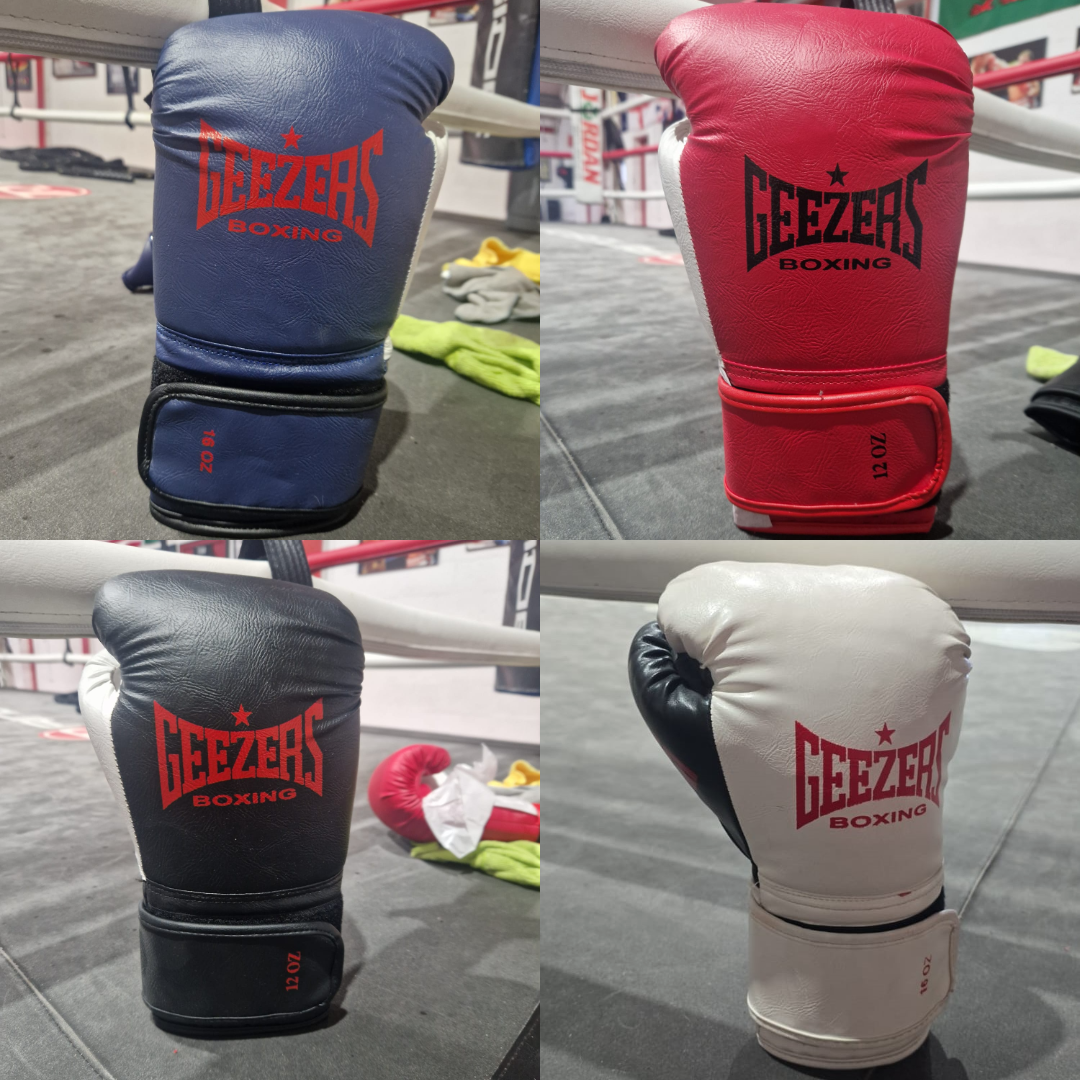 Geezers PU Training Boxing Gloves - 10oz, 12oz, 14oz, 16oz In Red ...